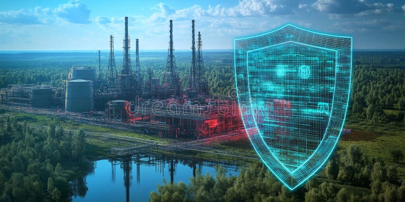 Industrial Facility Cybersecurity Shield Protecting Critical Infrastructure from Cyber Threats ...