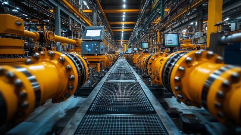 Industrial Facility for Energy Generation Featuring Extensive Pipeline ...