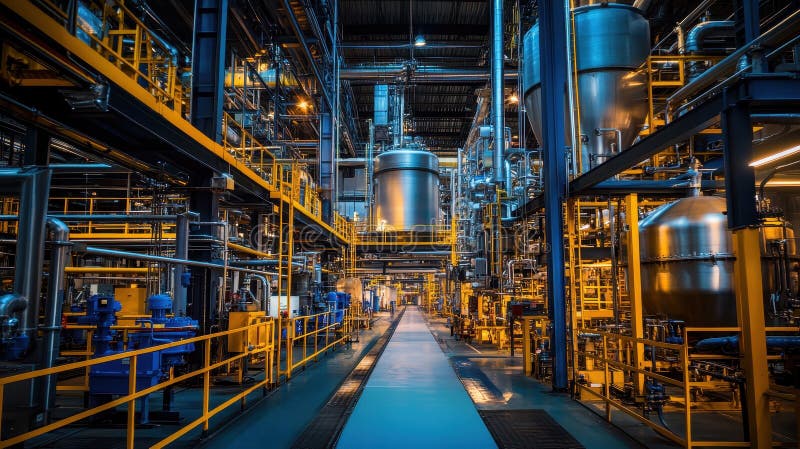 Industrial Facility with Machinery and Pipelines for Manufacturing ...