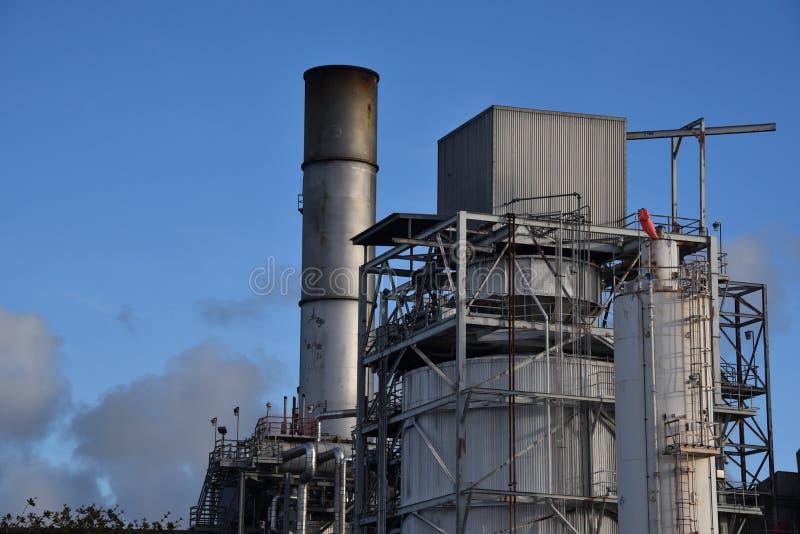 Industrial Facility Pipes Stacks Long Beach Stock Photo - Image of ...