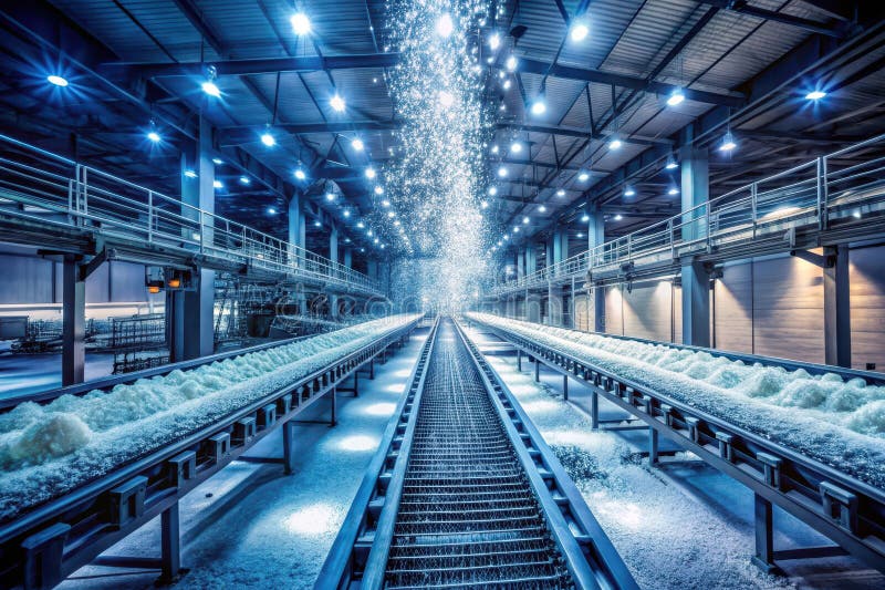 Industrial Facility S Crystal Conveyor System a Stunning View of Automated Material Handling and ...