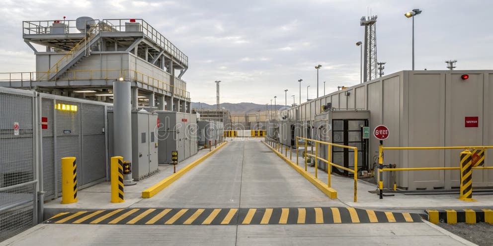Industrial Facility with Security Features in a Remote Location Under ...