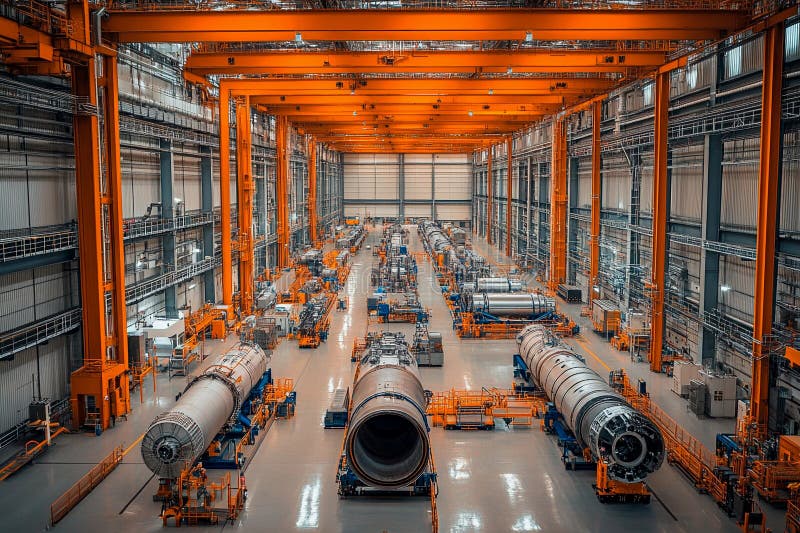 Industrial Facility Showcases Advanced Rocket Components in a Spacious ...