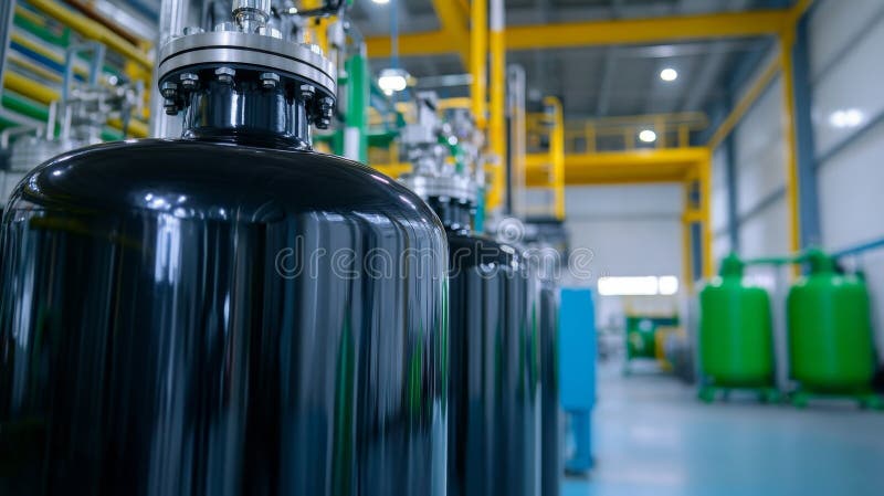 High Tech Pyrolysis Processing of Organic Material Industrial Facility ...