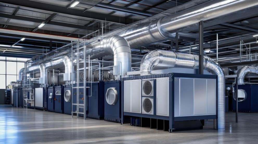 Industrial Facility Showcasing Advanced Ventilation Systems and HVAC ...