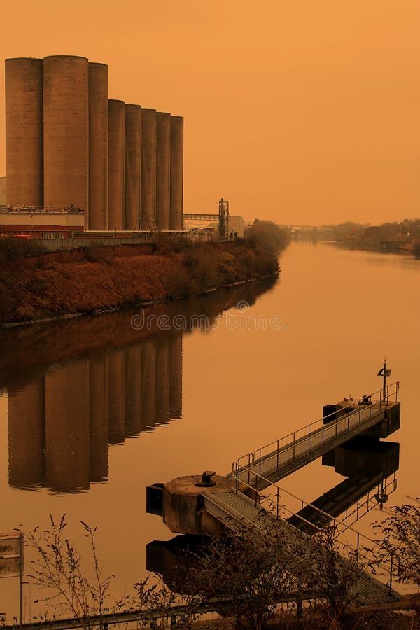 Industrial factory stock image. Image of river, build - 12925181