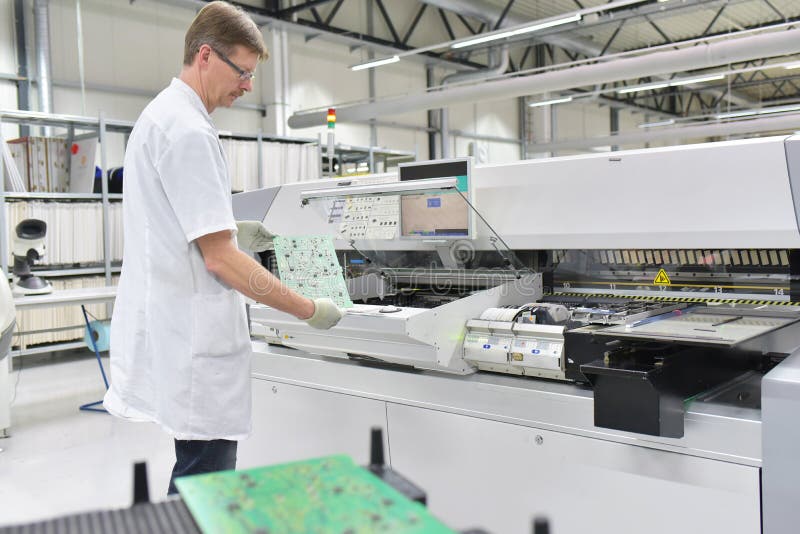 Industrial Factory for Assembly of Microelectronics - Interior a Stock ...