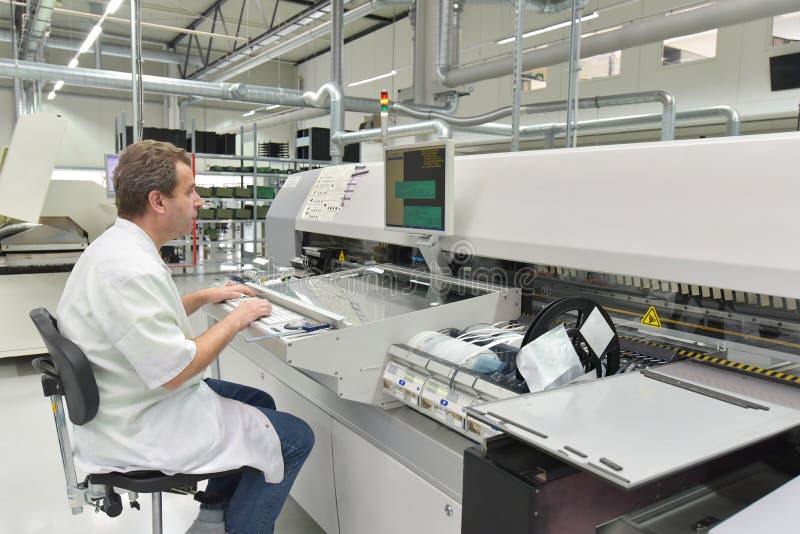 Industrial Factory for Assembly of Microelectronics - Interior a Stock ...
