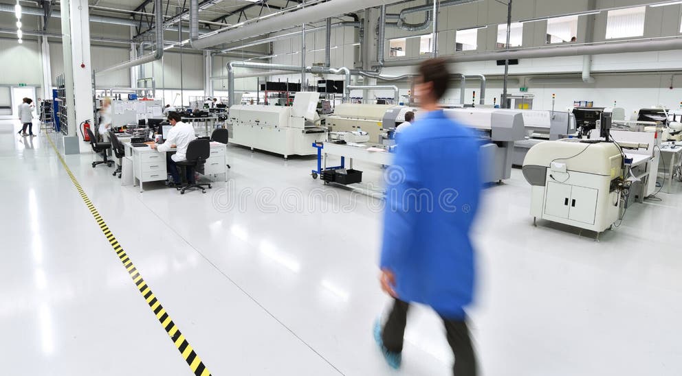 Industrial Factory for Assembly of Microelectronics - Interior a ...