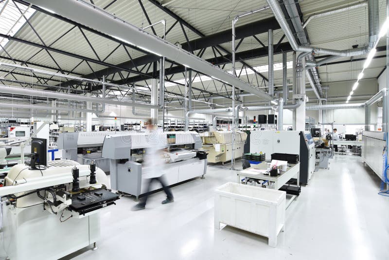 Industrial Factory for Assembly of Microelectronics - Interior a Stock ...