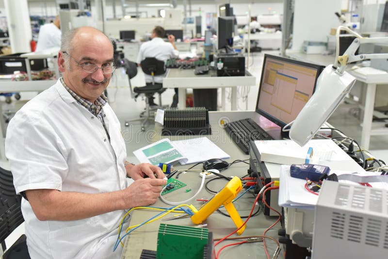 Industrial Factory for Assembly of Microelectronics - Interior a Stock ...