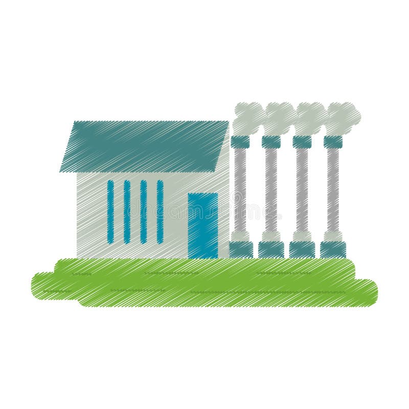 Industrial Factory Buiding Pollution Symbol Ed Stock Vector ...