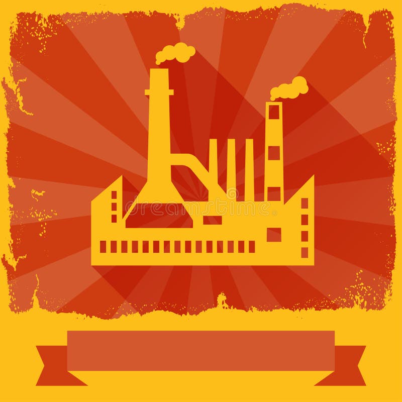 Industrial Factory Building Background Stock Vector - Illustration of ...