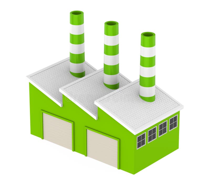 Industrial Factory Building Isolated Stock Illustration - Illustration ...
