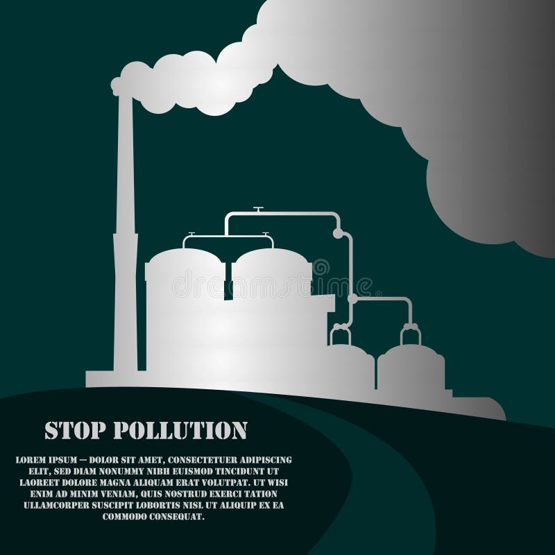 Industrial Factory Buildings Set in Flat Design Stock Vector ...