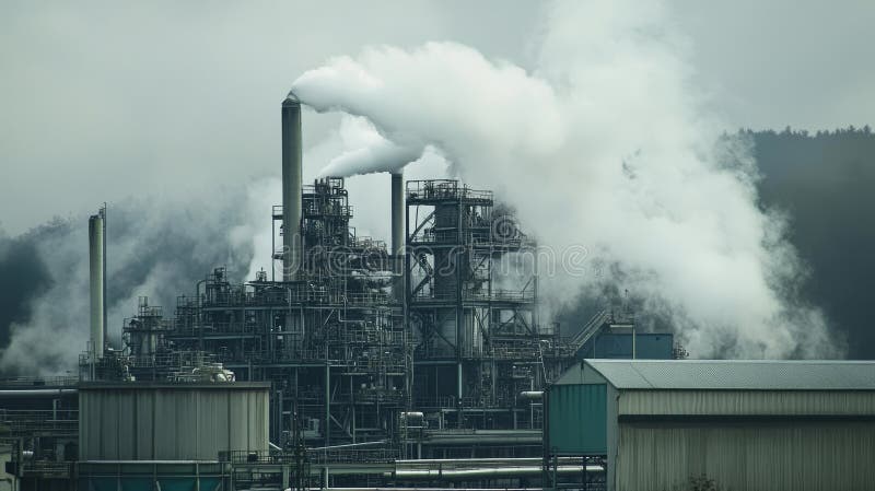 Industrial Factory Causing Pollution by Emitting Harmful Substances ...