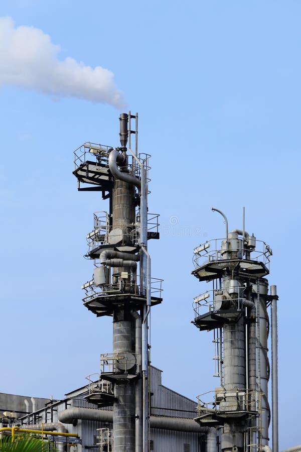 Industrial with Factory Chimney Stock Photo - Image of environment ...