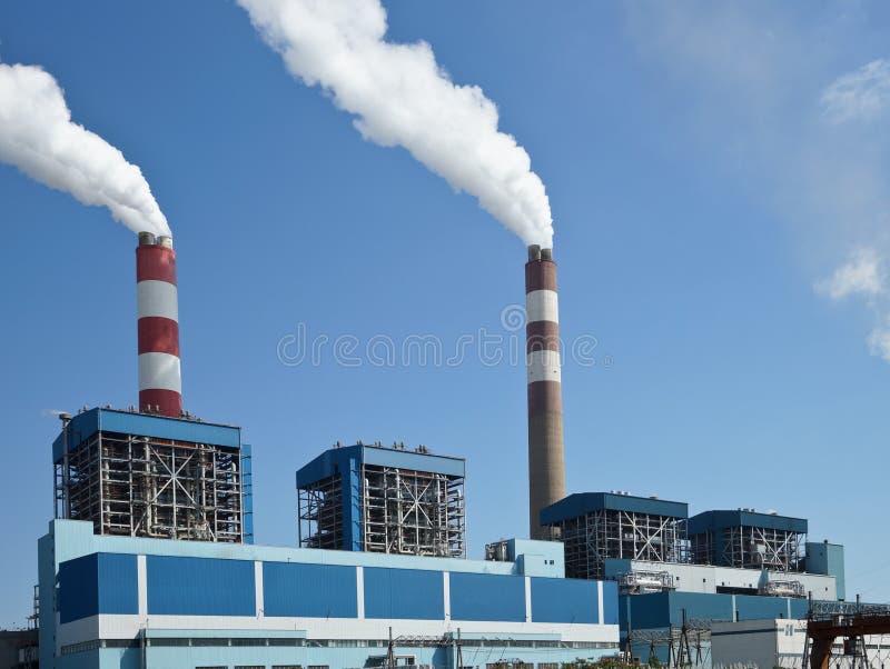 Industrial Factory with Chimneys Stock Image - Image of plant ...