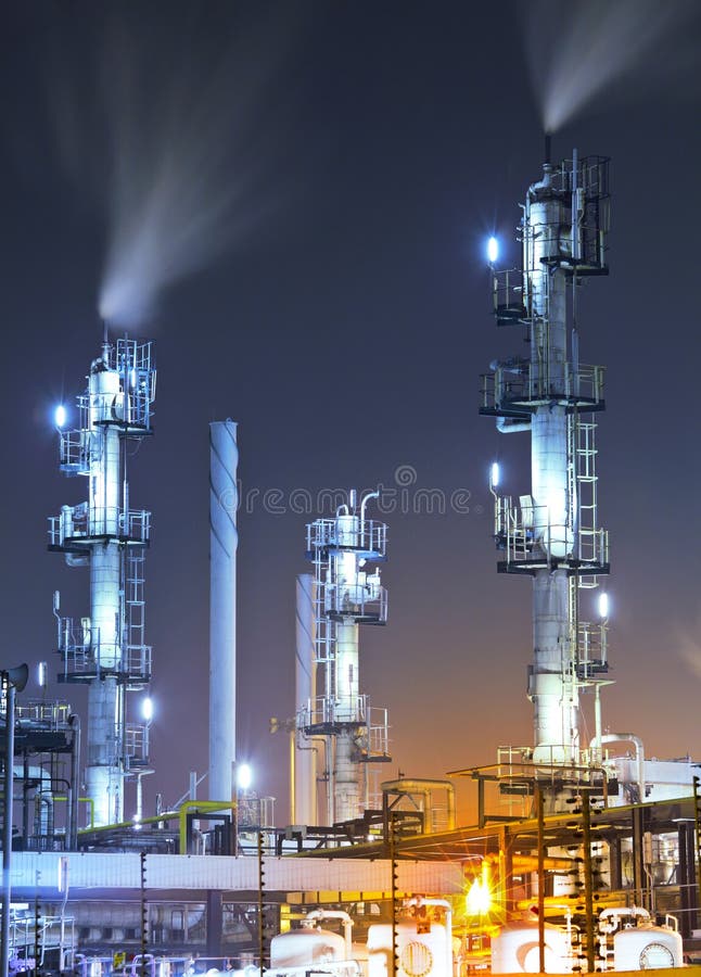 Industrial with Factory Chimney Stock Photo - Image of environment ...