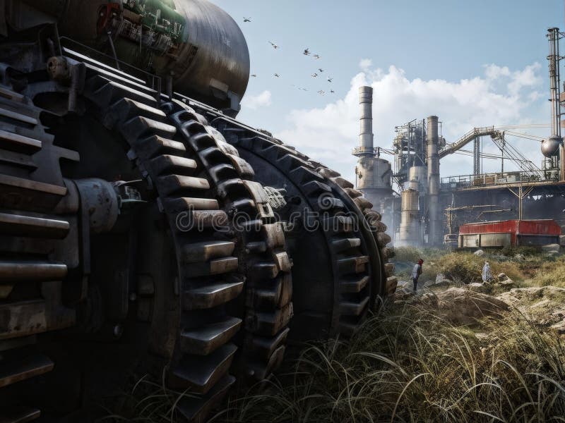 Industrial Factory, Concept. 3D Image Stock Illustration - Illustration ...