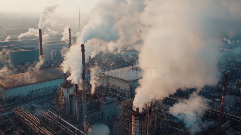 Industrial Factory Emitting Harmful Pollution Causing Significant ...