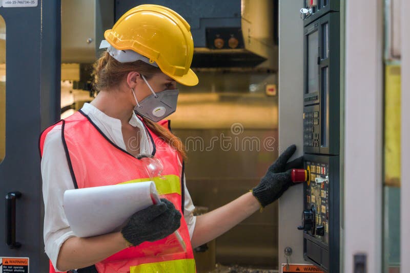 Industrial or Factory Engineering Worker and Supervisor Setting Up ...