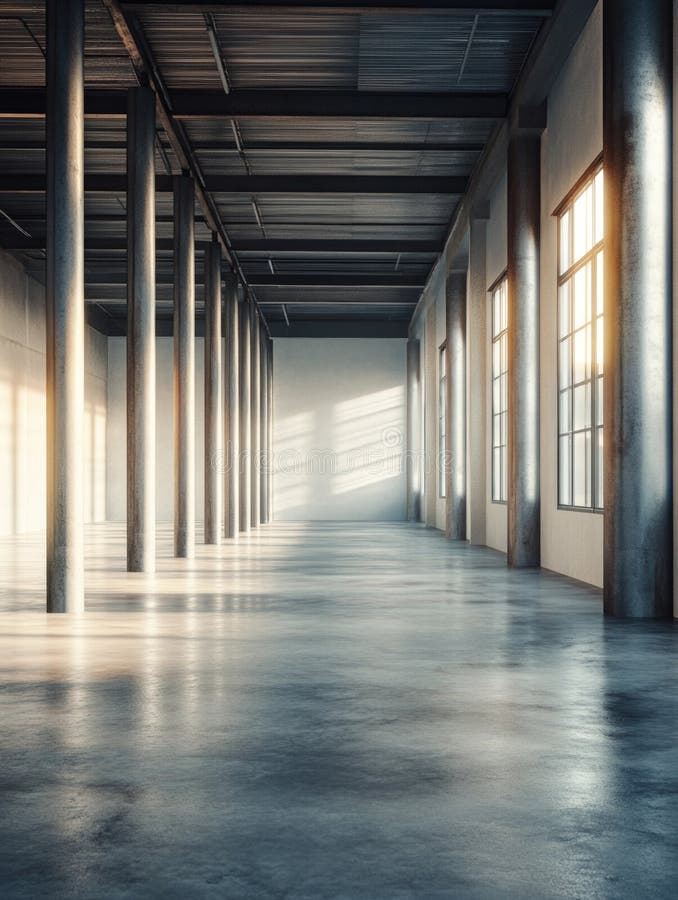Industrial Factory Interior Stock Photo - Image of sunlight, window ...