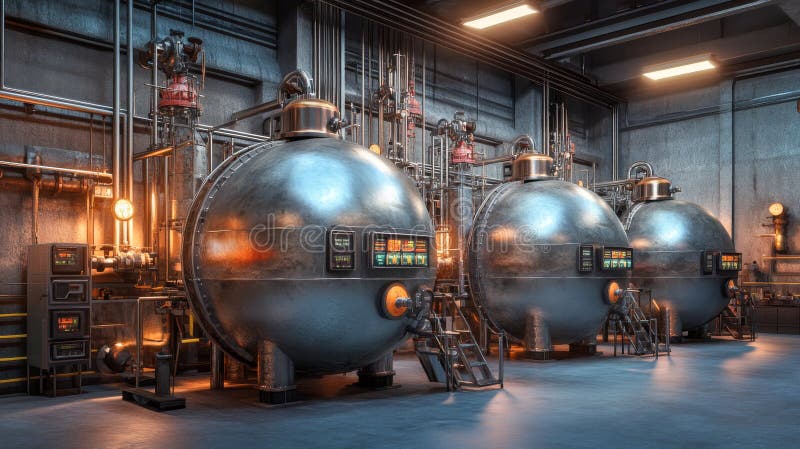 Industrial Factory Interior with Metallic Machinery and Advanced ...