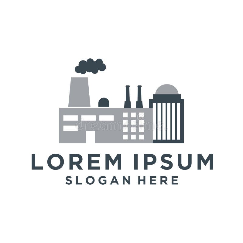 Industrial factory logo stock illustration. Illustration of factory ...