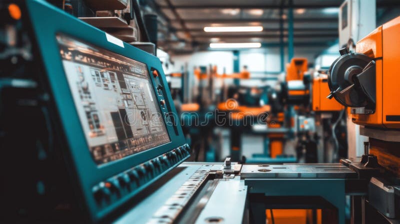 Industrial Factory Machinery Control Panel Display Stock Illustration ...