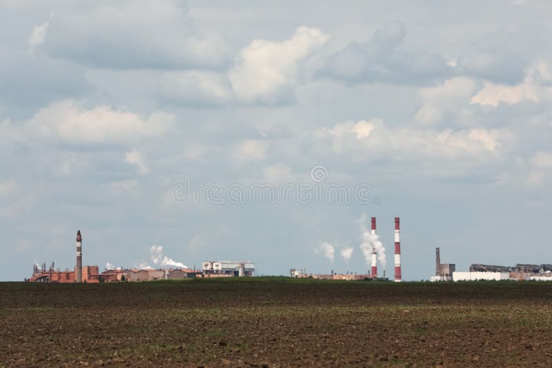 Industrial Factory Near Field on Day Stock Photo - Image of industrial ...