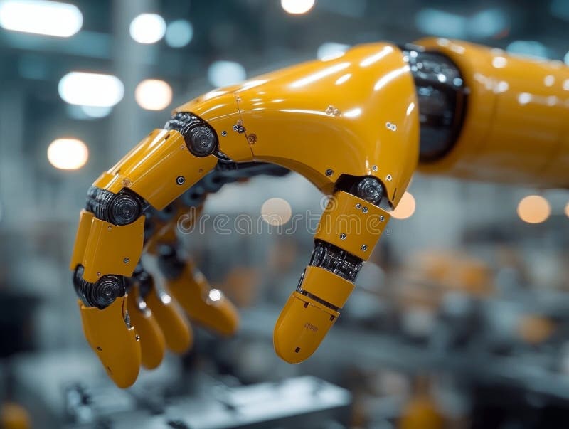 Generative Ai, Industrial Factory Robot Hands with Advanced Technology ...