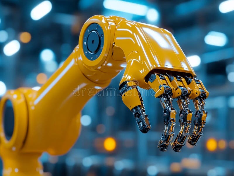 Generative Ai, Industrial Factory Robot Hands with Advanced Technology ...