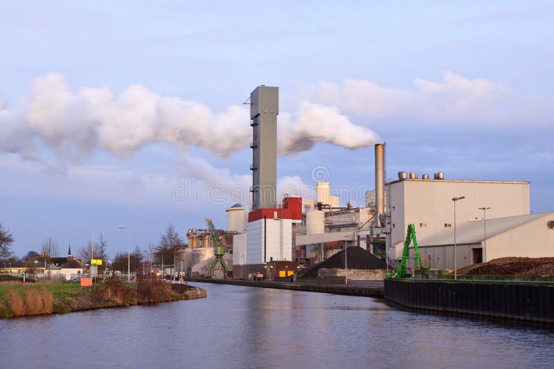 Industrial Factory with Smoking Chimney Stock Photo - Image of ...