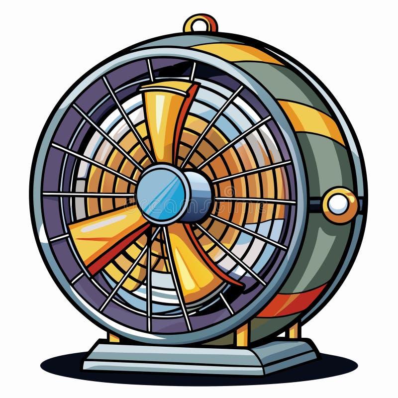 Industrial Fan with Cage stock illustration. Illustration of cooling ...