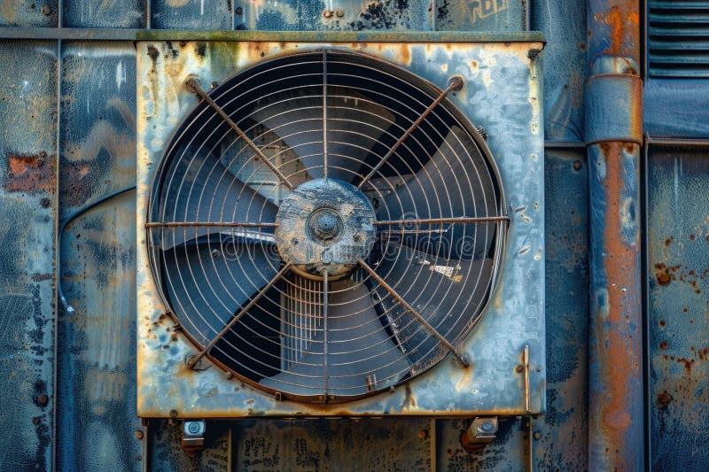 Industrial Fan on a Rusty Metal Structure Stock Photo - Image of world ...