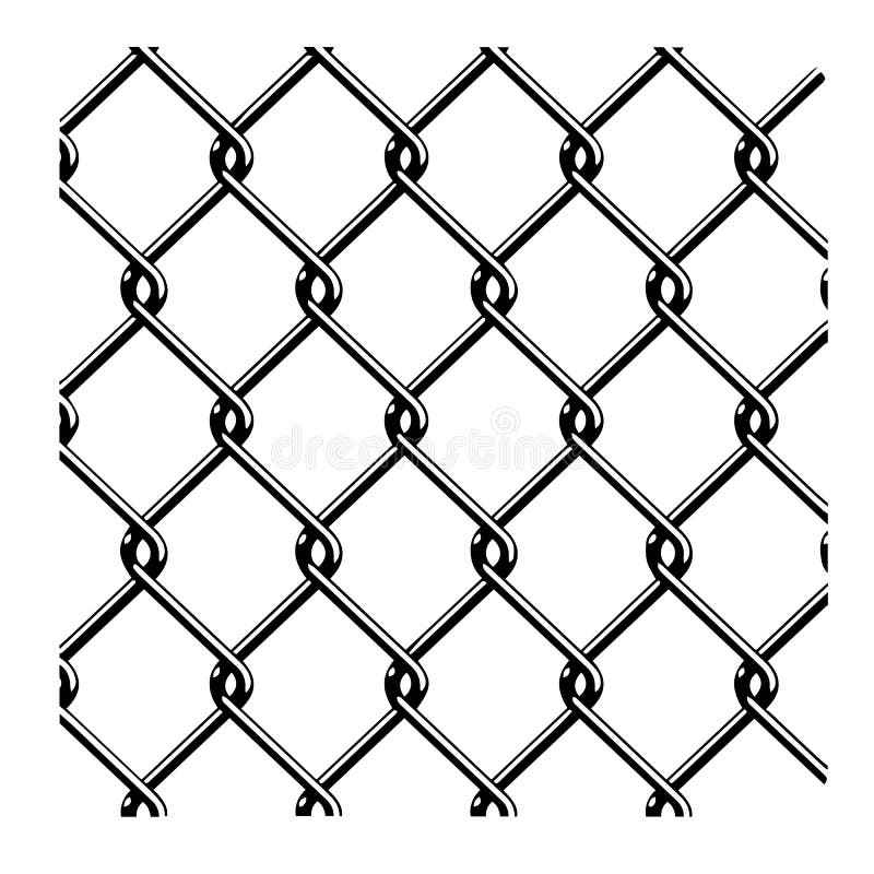 Wire Fence. Seamless Chain Link Fence Stock Vector - Illustration of ...