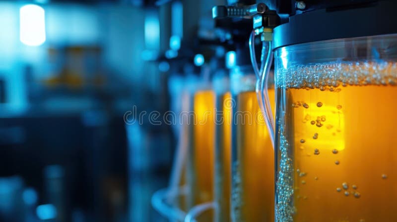 Industrial Fermentation Process in Bioreactor Vessels Stock Image ...