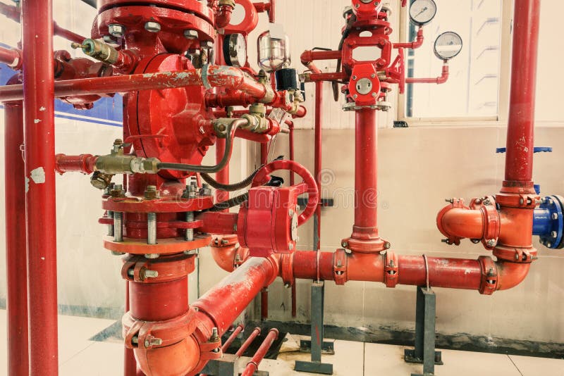Industrial Fire Control System Stock Image - Image of pipeline, engine ...