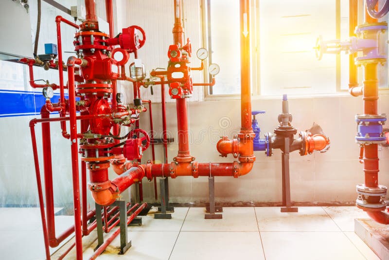 Industrial Fire Control System Stock Photo - Image of manometer ...