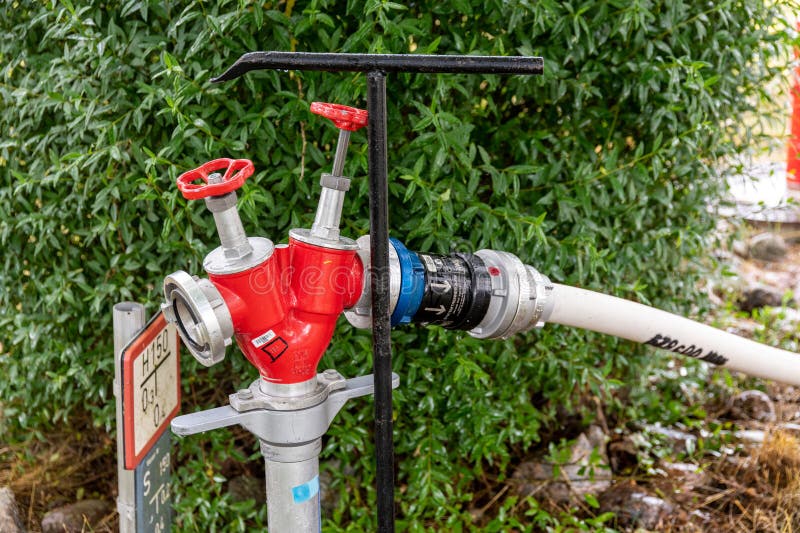 Industrial Fire Hydrant Connection in a Natural Setting Editorial Photo ...