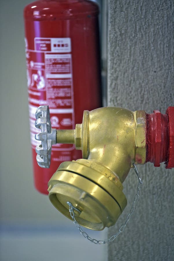 Industrial Fire Hydrant Installed on Concrete Column Stock Photo ...