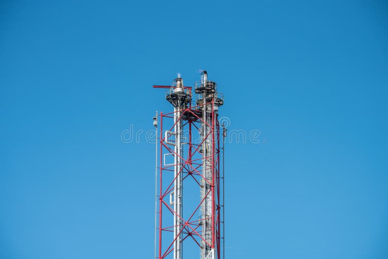 Flare stack stock image. Image of green, column, ladder - 102252457