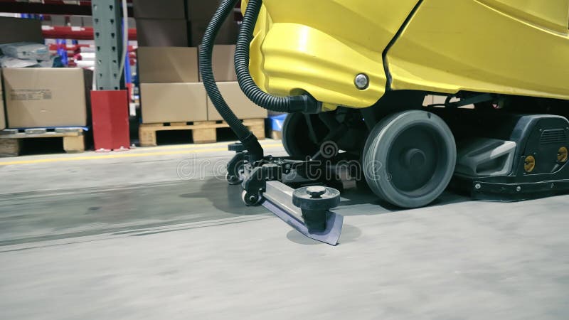 Industrial Floor Cleaning Machine in Warehouse, a Detailed Shot of an ...