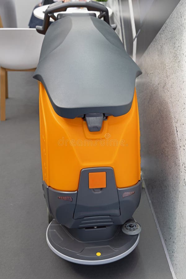 Industrial Floor Scrubber stock image. Image of orange - 400301671