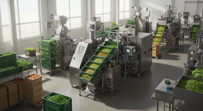 Industrial Food Processing Facility Featuring Advanced Machinery for ...