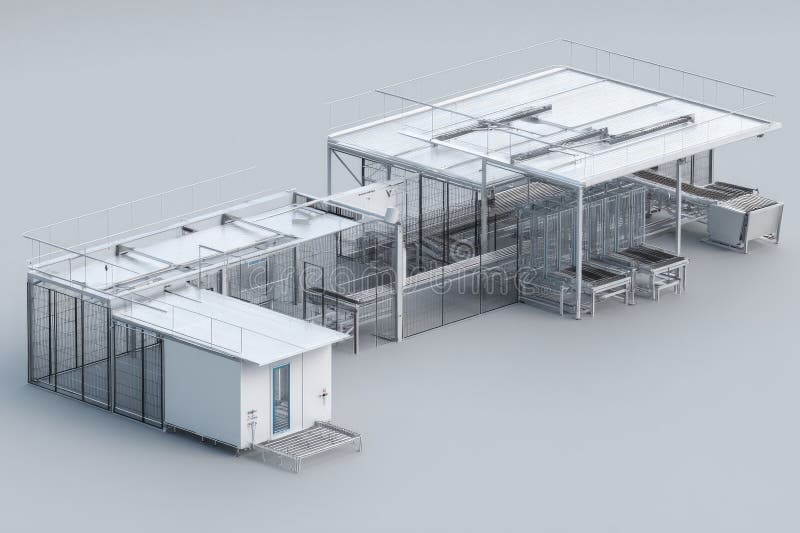 AI-Generated Factory Model stock illustration. Illustration of hightech ...