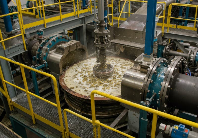 Industrial Food Processing Machine with Rotating Disk Stock ...