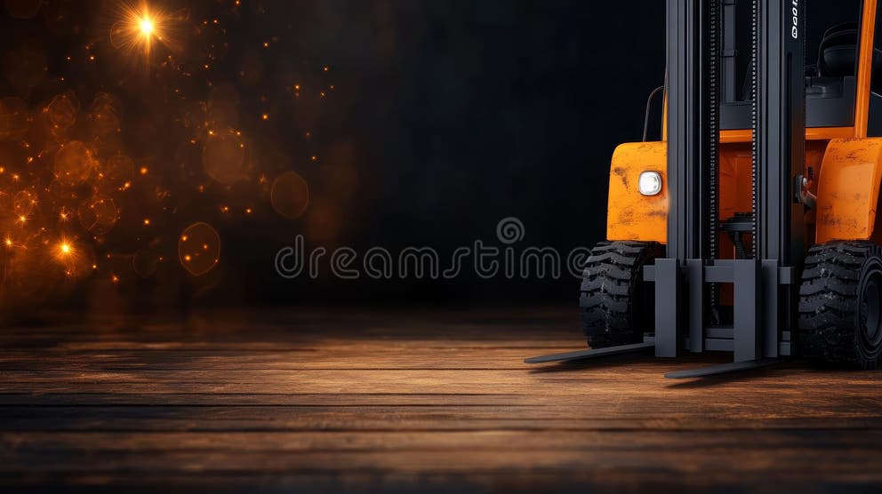 Industrial Forklift in Action, Efficiently Handling Cargo in a Dynamic ...