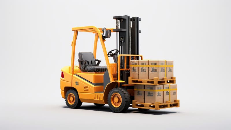 Industrial Forklift Stacker Loader Efficiently Loading Cardboard Boxes ...